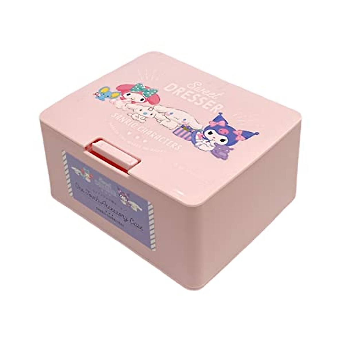Friend Sanrio My Melody × Kuromi × Cinnamoroll Cute Box with One Touch Open Lid, Makeup Case, Accessory Case, Cosmetic Case, 4.2in x 3.5in x 2.1in