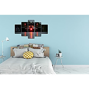 Red Bull F1 HD Printed Car Art Painting 5 Piece Sports Car Pictures Printed on Canvas Painting Wall Art for Living Room Decor Bedroom Racing Cart Modern Home Painting - 50''Wx 24''H (Without Frame)