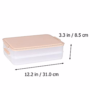 HEMOTON Plastic Food Storage Containers Dumpling Box Food Freezer Box Keep Fruits Vegetables Meat And More Kitche Fridge Freezer (Meat meal)