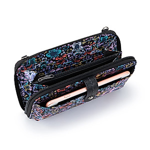 Sakroots Artist Circle Smartphone Crossbody in Eco Twill, Detachable Wristlet Strap, Pink Mojave Canyon