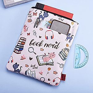 Book Sleeve for Book Lovers, Book Nerd Book Protector , Book Covers for Paperbacks, Washable Fabric, Book Sleeves with Zipper, Medium 11 Inch X 8.7 Inch