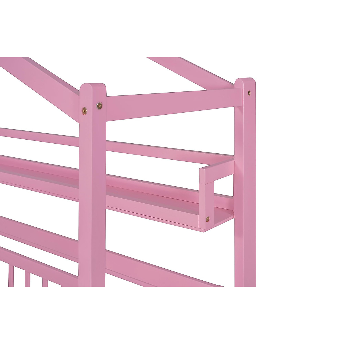 Bellemave Wooden Twin Size House Bed with Trundle,Kids Twin Playhouse Platform Bed Frame with Storage Shelves,Montessori Be for Kids Teens Girls & Boys (Pink)