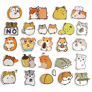 Hamster Stickers Pack 50pcs Waterproof Laptop Sticker Vinyl Decals for Kids Phone Case Water Bottle Stickers for Teens Girls Adults Cool Aesthetic Skateboard Stickers
