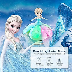 Ice Princess Toys for Girls,Dancing Princess Interactive Spin Robot Toys for Little Girls with Colorful Flashing Lights & Music,Pretend Christmas Birthday Gift Toys for Kid Age 3 4 5 6 Year Olds