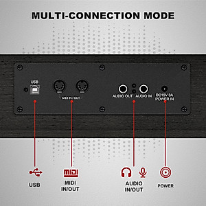 UMOMO 88 Key Full Size Digital Piano Electric Keyboard with Piano Bench, Music Stand+Power Adapter+3-Pedal Board+Instruction Book+Headphone Jack for Beginner/Adults, Black
