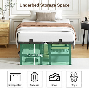 VIPSHOW 18 Inch Twin Metal Bed Frame Folding Bed Frame Tool-Free Assembly Mattress Foundation No Box Spring Needed Platform 2500lbs Heavy Duty Steel Slats, Noise-Free, Easy Assembly, Black