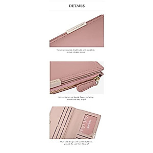 Chic Boutique De Mode Wallets For Women Large Capacity Ultra Thin Card Holder Slim Coin Purse Zip Cute Minimalist Leather Case For Girls Ladies (Black)