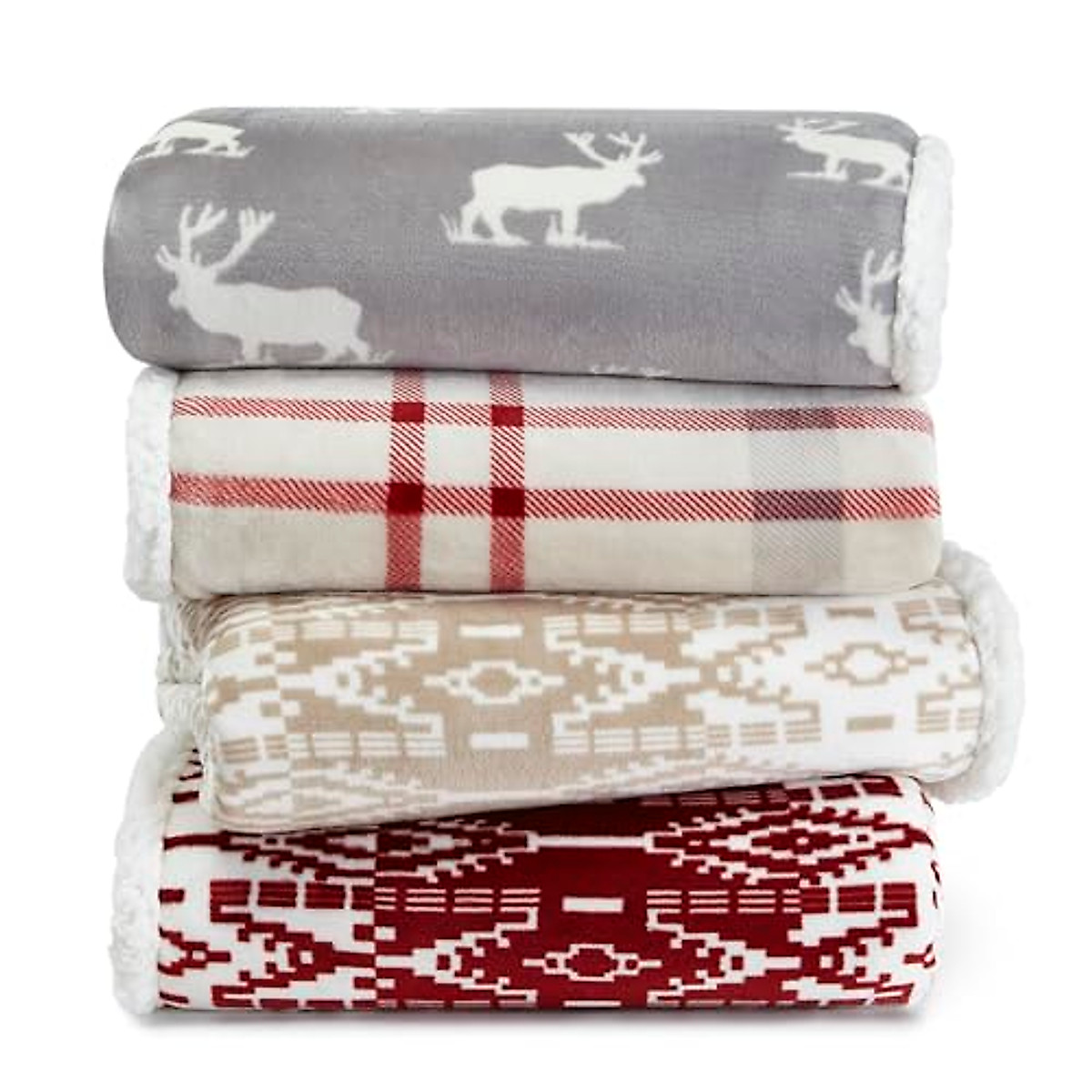 Eddie Bauer Ultra-Plush Collection Throw Blanket-Reversible Sherpa Fleece Cover, Soft & Cozy, Perfect for Bed or Couch, San Juan Red Clay