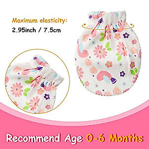 Geyoga Newborn Baby Mittens No Scratch Mittens Soft Elastic Infant Baby Gloves Mittens for 0-6 Months Baby(Lovely Style, 40 Pairs)