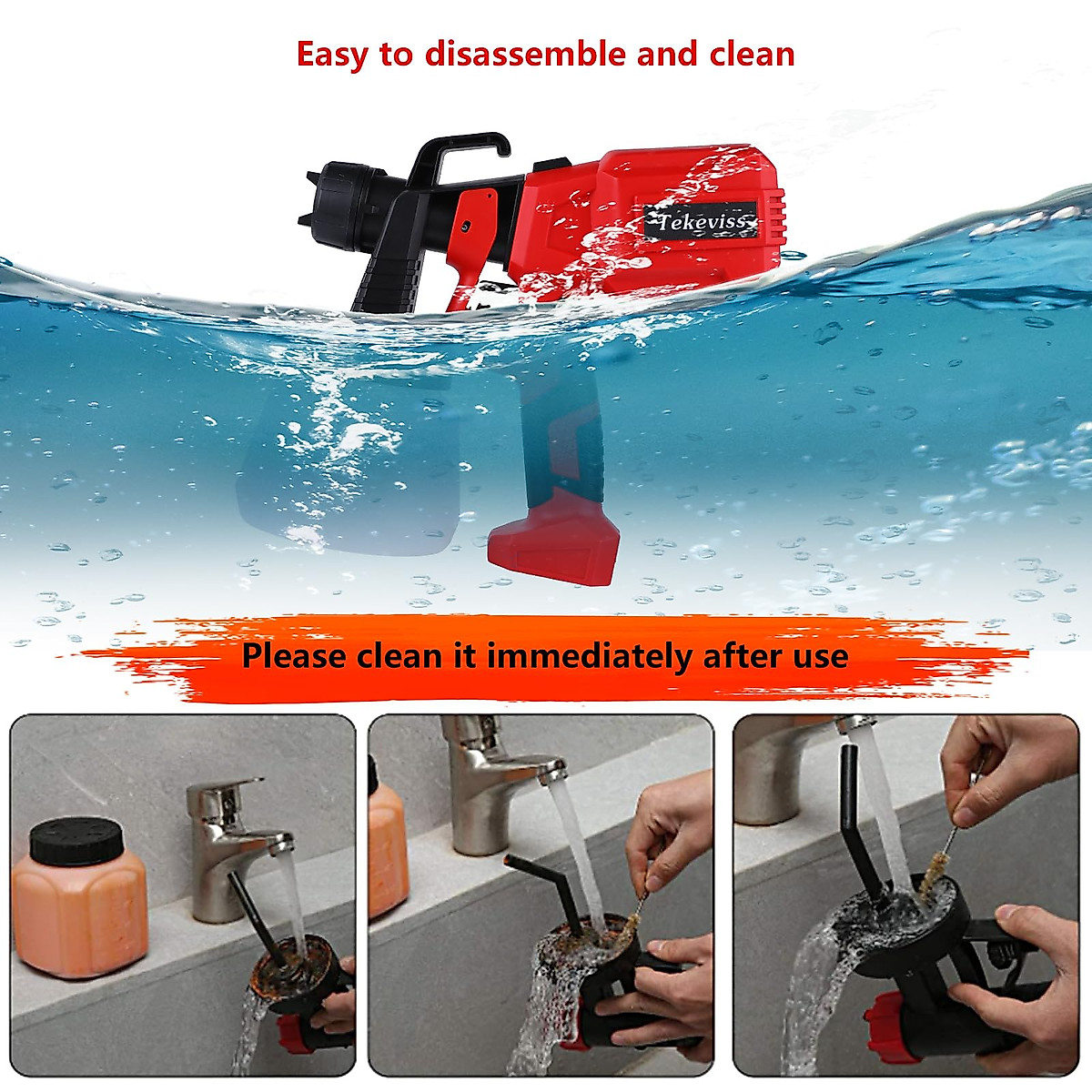 Paint Sprayer 800W high-Power,HVLP Sprayer,800ML Container,Easy to Clean, Suitable for Furniture, Outdoor, Indoor, Railing, etc