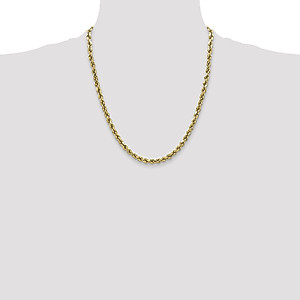Avariah 10k Yellow Gold 3.5mm Semi-solid Diamond Cut Rope Chain - 22"