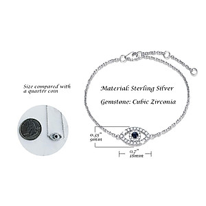 FANCIME 925 Sterling Silver Evil Eye Bracelet Yom Kippur Women Bracelet Gifts Fine Lucky Jewelry for Women Friends