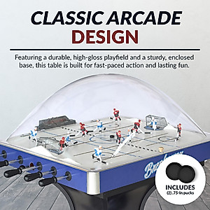 Hathaway Breakaway 41-In Dome Hockey Table for Family Room - With EZ-Grip Handles, Easy-Open Dome Top, LED Scoring Unit, Durable Chrome-Plated Metal Accents & Stable Leg Levelers - Blue/Black Finish