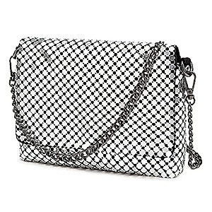 inOne Evening Handbag Purse Crossbody Party Wedding Nightclub Shoulder Bag for Women - Metal Sequins Silver