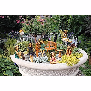 SisBroo Fairy Garden Accessories Outdoor Indoor, 6pcs Miniature Fairies Figurines for Pot Plants and Mini Garden Lawn Decorations