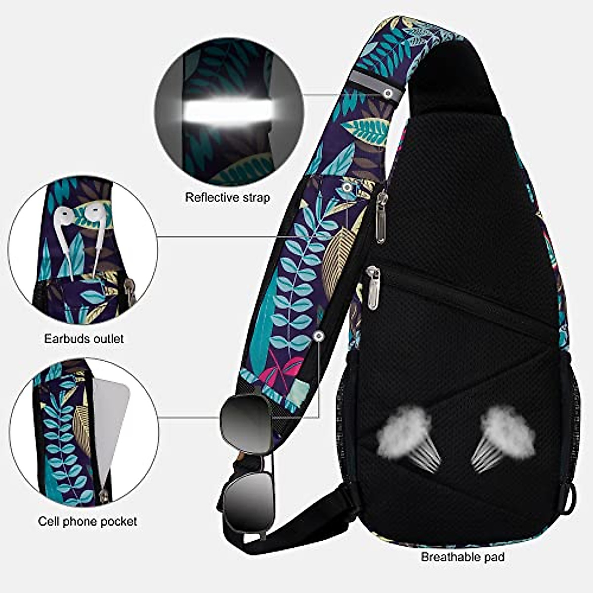 N NEVO RHINO Crossbody Sling Backpack Multipurpose Sling Bag Daypack for Travel Hiking Sports