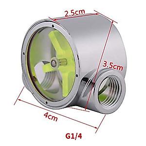 Tungsten Alloy Water Indicator, G1/4" Standard Female to Female Thread Computer Water Cooling Indicator, for PC Water Cooling System