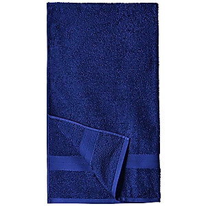 Amazon Basics Fade-Resistant Cotton Bath Towel - 4-Pack, Navy Blue