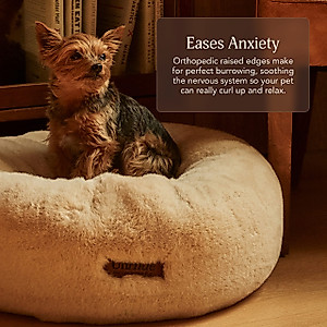 UnHide Floof Pet Bed - Small (23" x 8") - Extra Soft Dog Bed - Removable Faux Fur Cover - Machine Washable - Helps Ease Pet Anxiety & Provides The Perfect Sleep - Charcoal Charlie