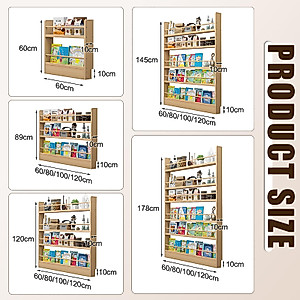 HKJBEQU Wooden Book Shelf, 3/4/5/6 Tier Behind The Door Bookshelf, Book Shelf for Bedroom, Floor Standing Bookcase, Kids Bookshelf Wall Mounted, Book Shelves for Bedroom, Living Room, Study Room