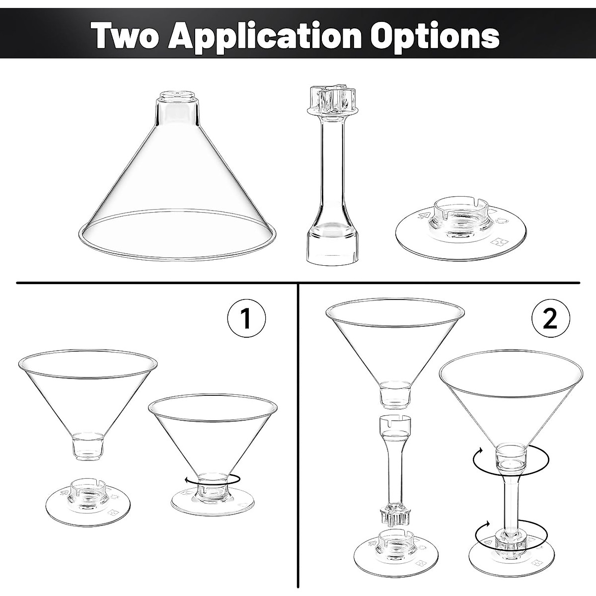 Kucoele 40 PCS Mini Plastic Martini Glasses, 5oz Disposable Cocktail Glasses Tall Party Glasses Drinkware for Wine, Champagne, Margarita