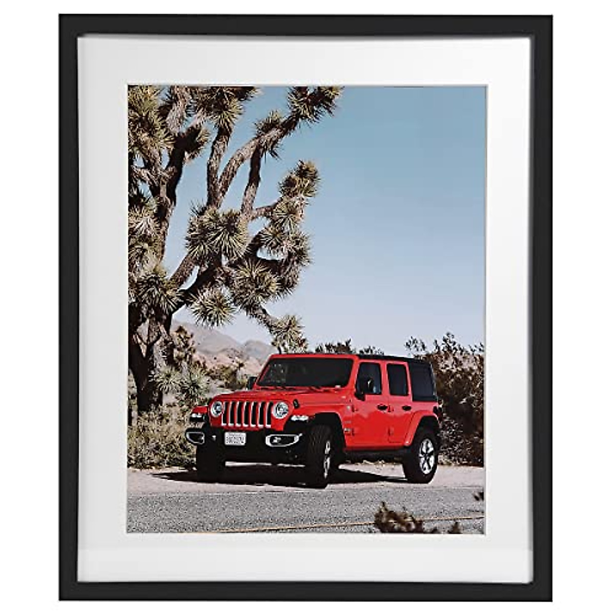 skyDrama Solid Wood 20x24 Picture Frame Black, Display 16x20 Photo without Mat or 20x24 Poster with Mat, Light Weight High Transparent Wooden 20by24 Frame for Wall - 20"x24"/Black/1Pack