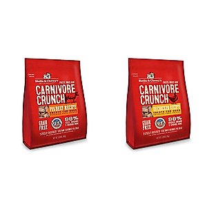 Stella & Chewy's Carnivore Crunch Freeze-Dried Raw Dog Treats 2 Pack Variety Bundle (Beef & Chicken)