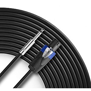 Yoico Pro 6 Feet Speakon to 1/4 Speaker Cable - 6 ft 12 Gauge Speakon to 1/4 Male Inch Audio Amplifier Connection Heavy Duty Cord - Single