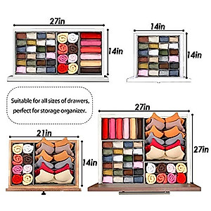 OHAHALICO 8 Pcs Houseware Closet Organizer Drawer Divider, 8 Foldable Drawer Dividers, Under Bed Organizer, Closet Dividers, Storage Box for Clothes, Socks, Lingerie，Tie. (Grey)