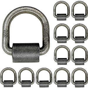 GRIPON (Pack of 12) 1/2-inch, 4,000lbs Working Load Limit Capacity Weld-on Flip D-Ring Anchor