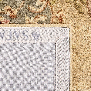 SAFAVIEH Bergama Collection Area Rug - 9' x 12', Ivory & Light Blue, Handmade French Country Wool, Ideal for High Traffic Areas in Living Room, Bedroom (BRG166A)