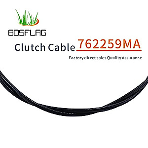 BOSFLAG 762259MA Auger Clutch Cable Replaces Murray 762259MA, 1501124MA, 762259, 1501124 for Murray 7524ES, 824ES, BL924R, HN421, MN421, PM40, PSB210, SN421, ST661BS 21" Single Stage Snowthrowers