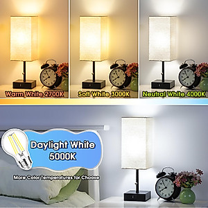 GGOYING 60W Equivalent E26 LED Bulb Dimmable, 850LM LED Edison Bulbs Daylight White 5000K, 6W A19 Filament Light Bulb, Classic Clear Glass, 6-Pack