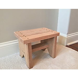 Classic Amish Reclaimed Wood Stool. Natural, Rustic, Solid. Versatile Home Decor Piece. Handmade in USA. Step/Sitting/Footstool/Plant Stand.