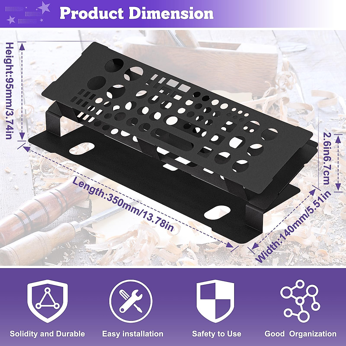 Mordx Screwdriver Storage Rack for Desktop,Screwdriver Organizer Holder,RC Tools Kit Organizers,Carbon Steel Tool Holder, Desktop Hand Tool Stand,Tool holder