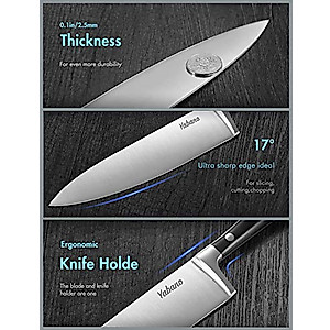 Kitchen Knife Set, 6-Piece Small Knife Set with Wooden Block, Super Sharp, High Carbon Stainless Steel Cutlery Knife Block Set