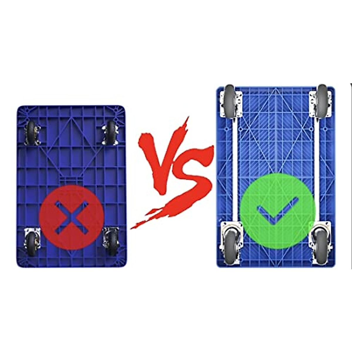 Dolly cart Folding Platform cart with 660/880 lbs Weight Capacity Push Cart Dolly Moving Platform Hand Truck Add 2 reinforcing Steel bar in it 360 Degree Swivel Wheels Loading and Storage (880lbs)