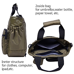 Crossbody Messenger Bag Men Waterproof Shoulder Business Work Bag Nylon with Headphone Port