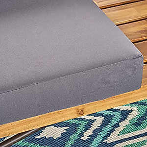 Christopher Knight Home Baish Outdoor Acacia Wood 2 Seater Sofa, Teak Finish/Dark Gray