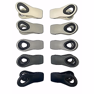Gourmet Kitchen 10 Piece Bag Clips with Magnet, Food Clips, Chip Clips, Bag Clips for Food Storage with Air Tight Seal Grip, Snack Bags and Food Bags, Air Tight Gray Ombre