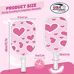 Sprypals Pickleball Paddles, Pink Pickleball Set of 4 with 4 Premium Wood Pickleball Paddles, 4 Balls and 1 Carry Bag Ergonomic Cushion Grip for Beginners & Intermediate Players Indoor & Outdoor