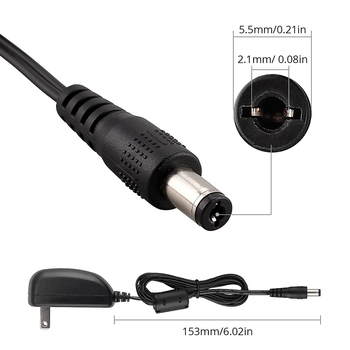 Proster Power Supply Adapter UL CE FCC ROHS Certified 5V 1A AC Power Transformers Wall Charger DC Cable Length 1.2m with 5.5mm Plug Suitable for HDMI Switch Splitter DAC Led Strips CCTV IP Camera