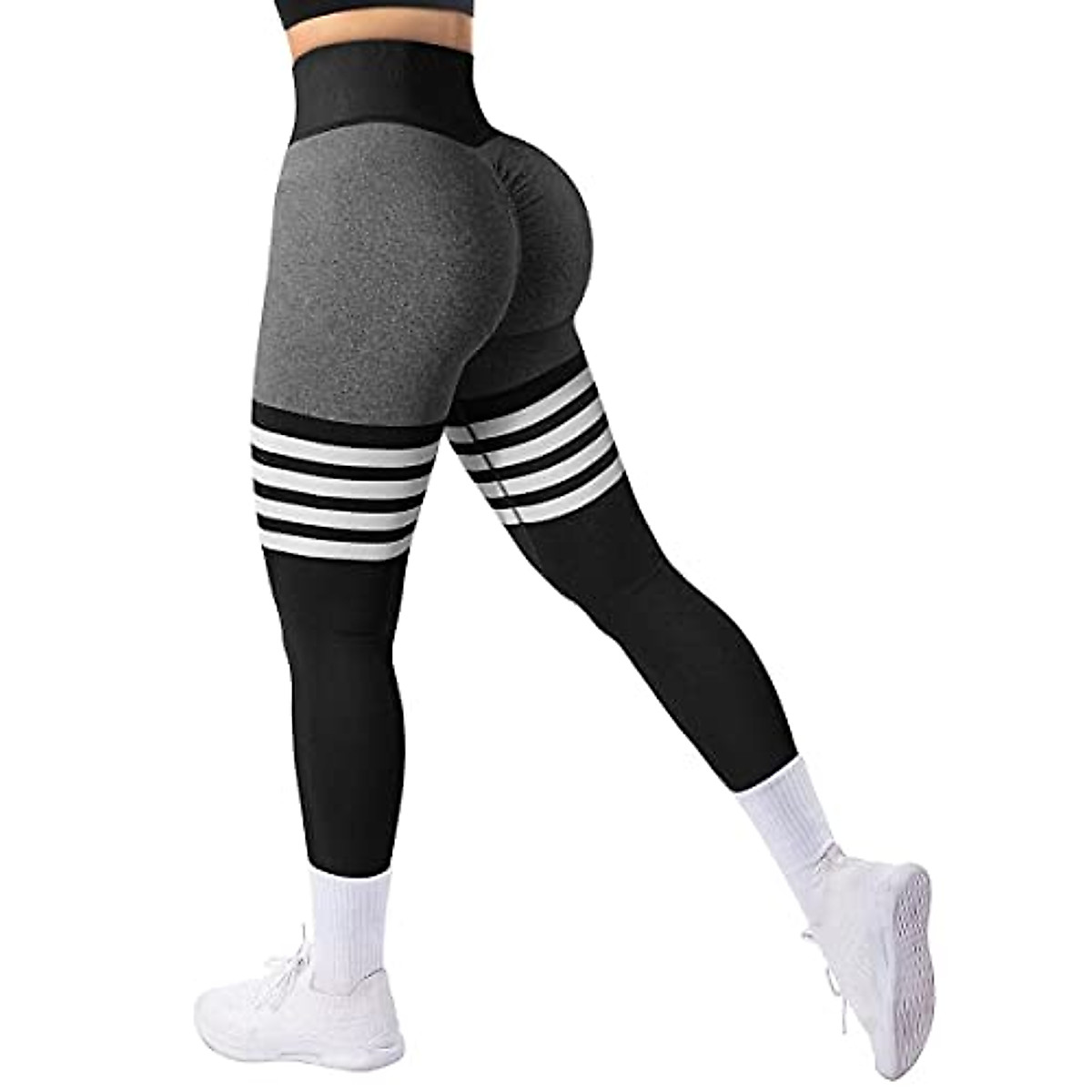 A AGROSTE Cross Butt Lifting Workout Leggings for Women Booty High Waisted Yoga Pants Scrunch Butt Gym Seamless Tight