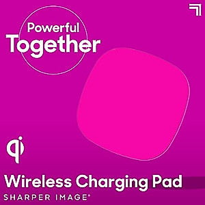 SHARPER IMAGE 5W Wireless Charging Pad with 6 Ft. Cord - Neon Pink