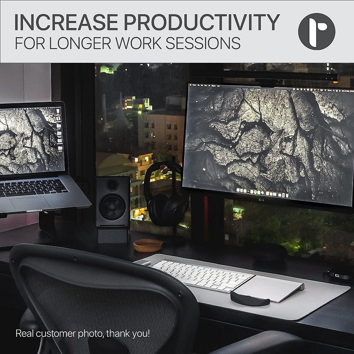 Reloot Glider v2 - Ergonomic Gliding Palm Rest, Soft Cooling Material, Sliding Wrist Pad That Moves with Your Mouse, Physician Designed for Carpal Tunnel Syndrome, Lightweight Wrist Rest (Black)