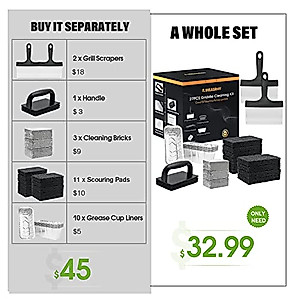 27PCS Griddle Cleaning Kit for Blackstone, Heavy Duty Flat Top Grill Blackstone Cleaning Kit for Griddle, Blackstone Griddle Accessories