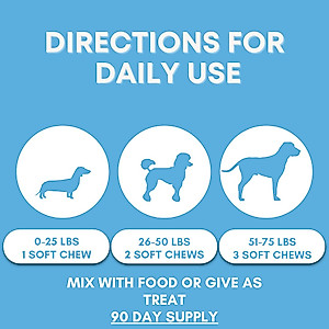 Ballo Pets Allergy & Immune Chews for Dogs - Itch Relief for Dogs - Dog Seasonal Allergies- Skin and Coat Supplement - Omega 3, Pumpkin Powder, Turmeric Root, Quercetin- 90 Soft Chews- Salmon Flavor