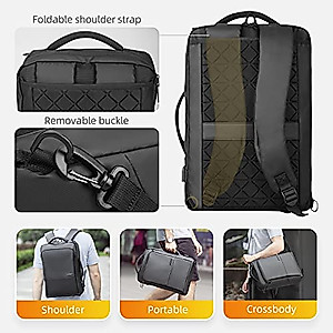 MARK RYDEN Business Laptop Backpack,3 in 1 Waterproof Shoulder Bag Handbag for Men and Women with USB Port for 15.6 Inch Laptop
