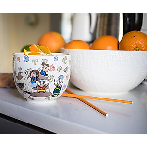 Surreal Entertainment Avatar: The Last Airbender Japanese Dinner Set | 18-Ounce Ramen Bowl, Chopsticks
