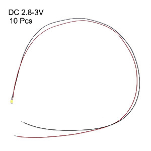 uxcell 10pcs Prewired 0805 White Surface Mounted Devices LED Light Emitting Diode - DC2.8-3V Micro Soldered Mini LED Light
